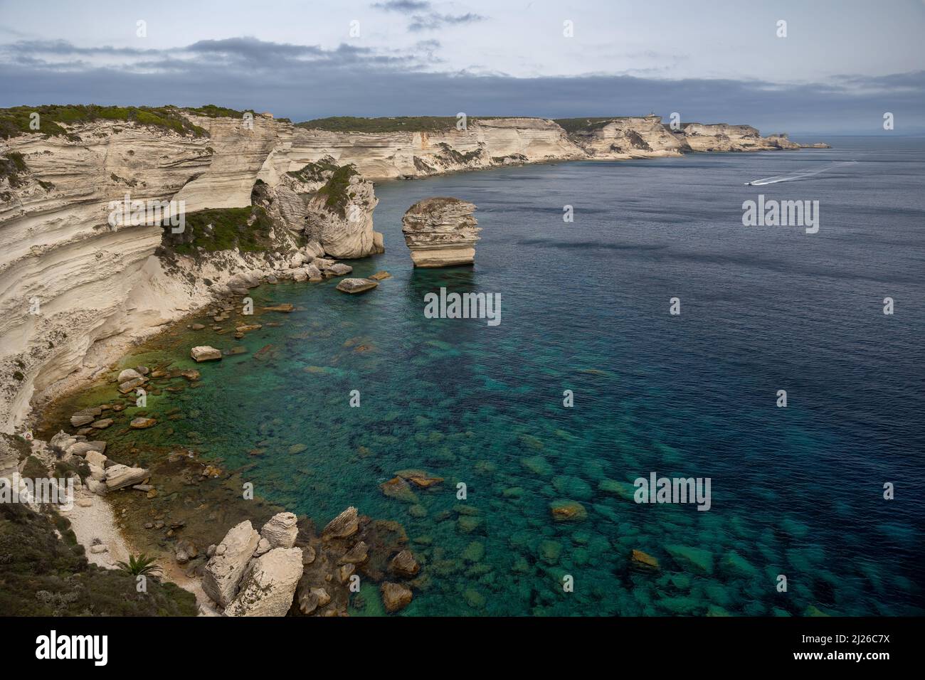 The cliff next to Bonifacio with mediterranee sea Stock Photo - Alamy