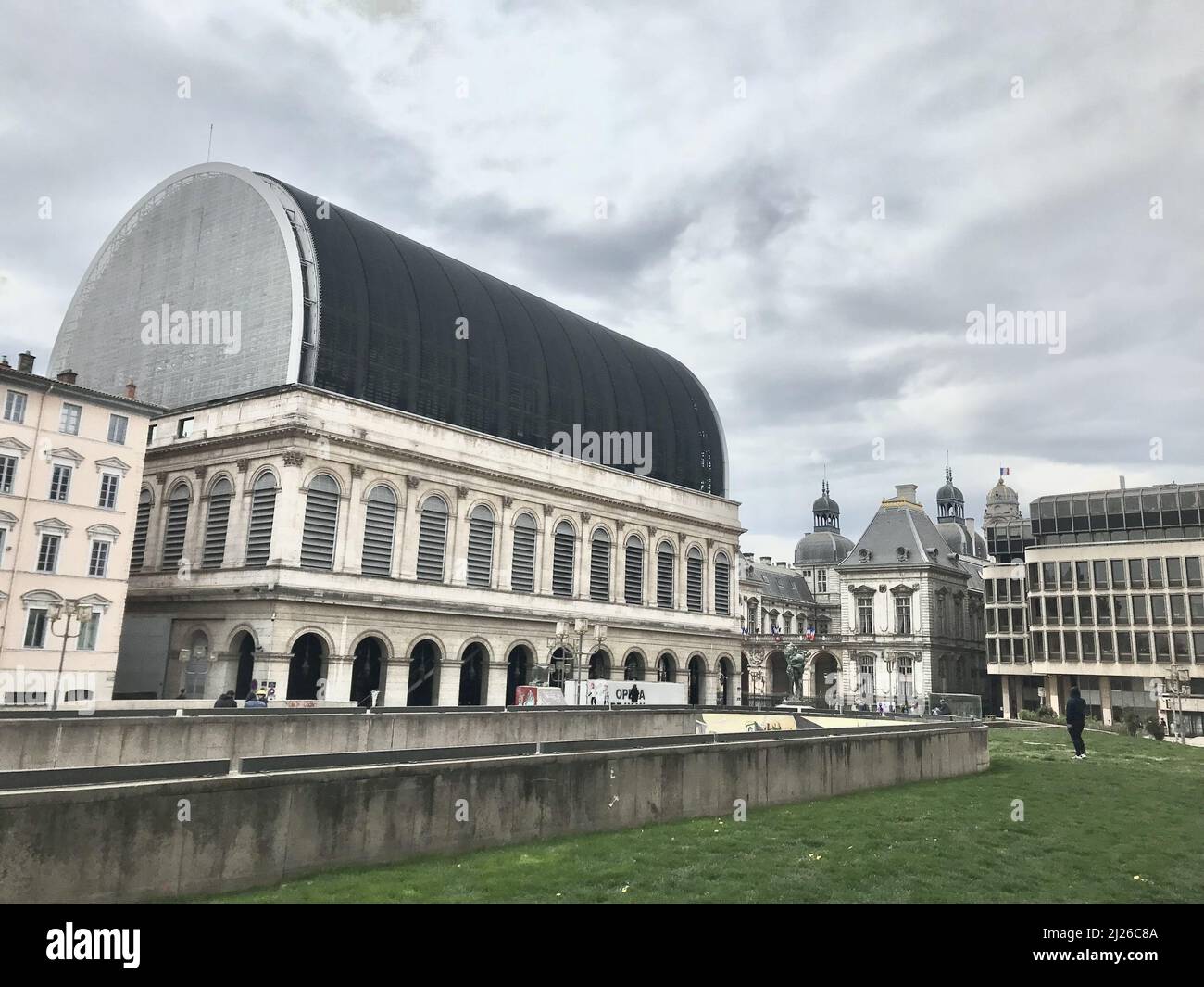 Splendid view of the opera house and in the background the city hall of ...