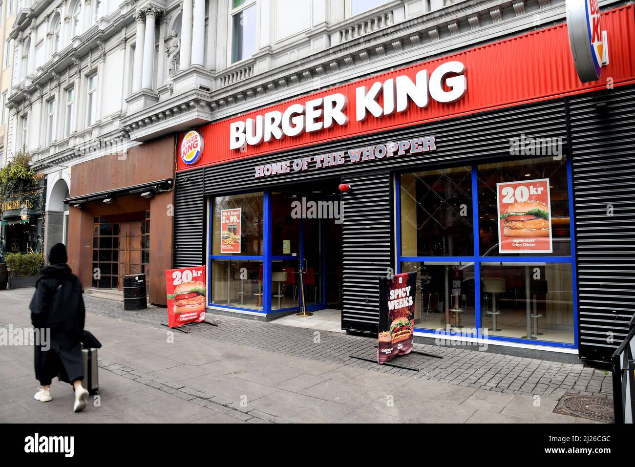 Copenhagen/Denmark/.30 .March 2022/.American chin burger king fst food ...
