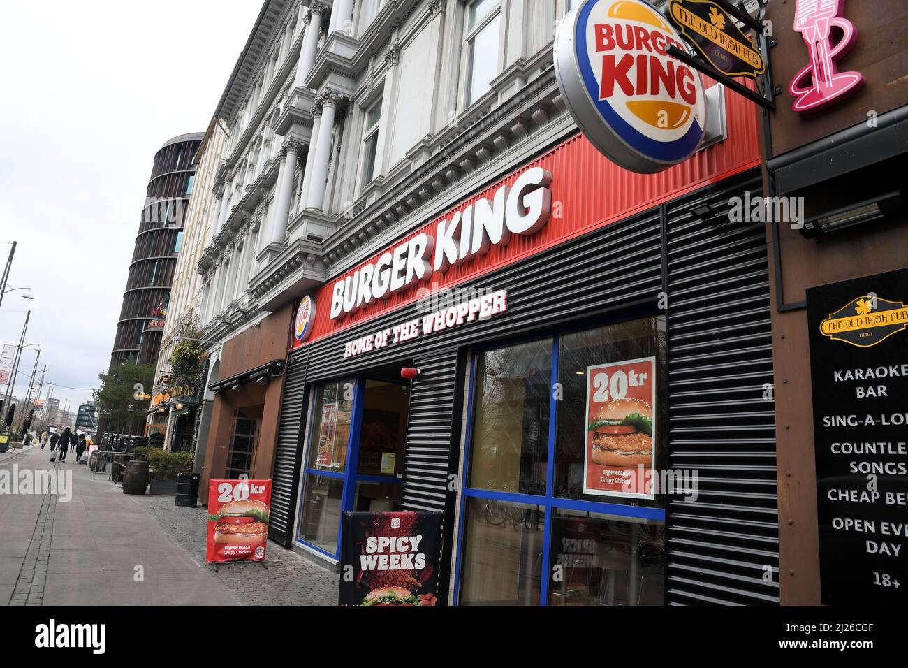 Copenhagen/Denmark/.30 .March 2022/.American chin burger king fst food ...