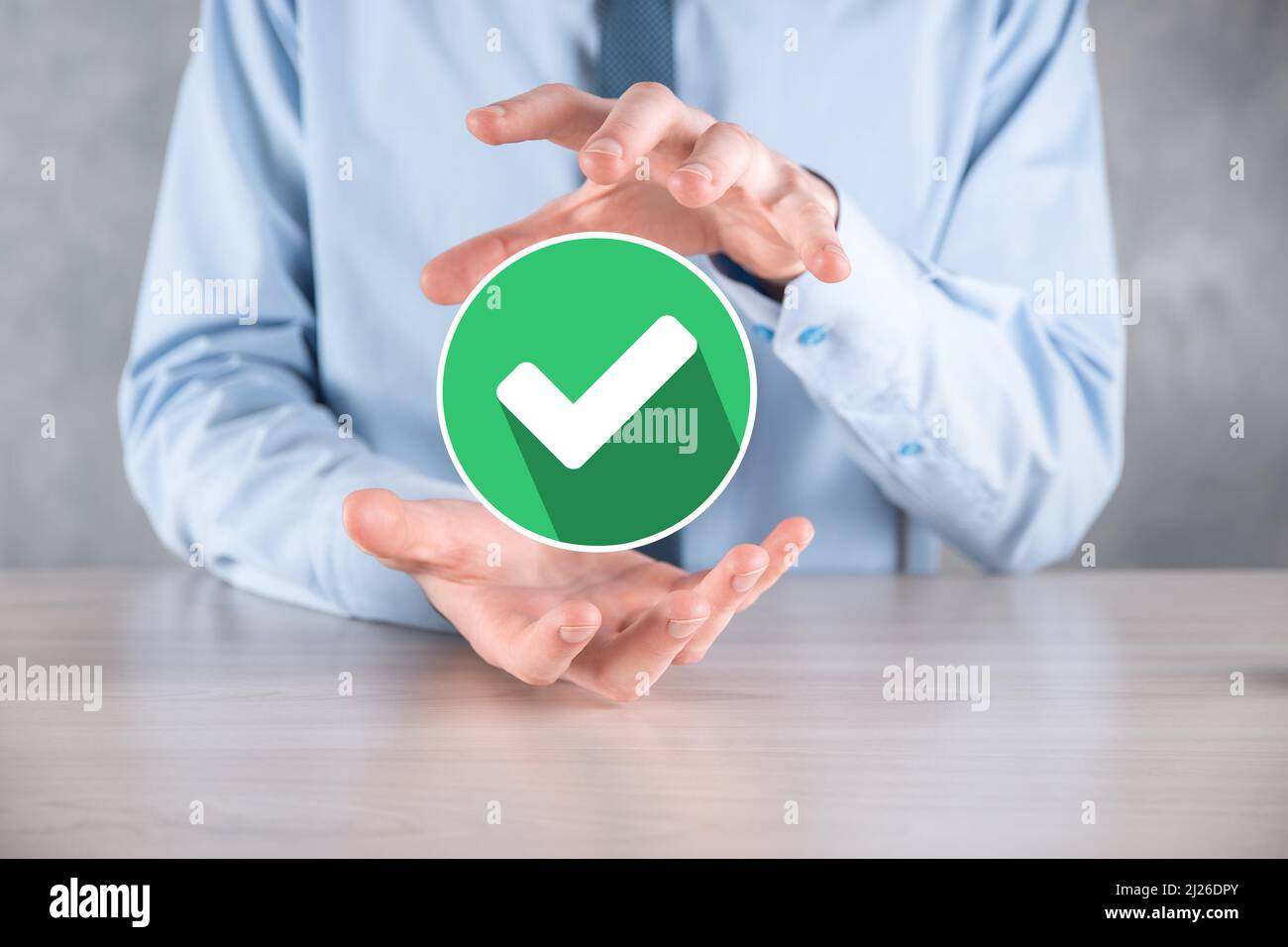 Hand holds green icon Check mark,Check Mark Sign, Tick Icon,right sign ...
