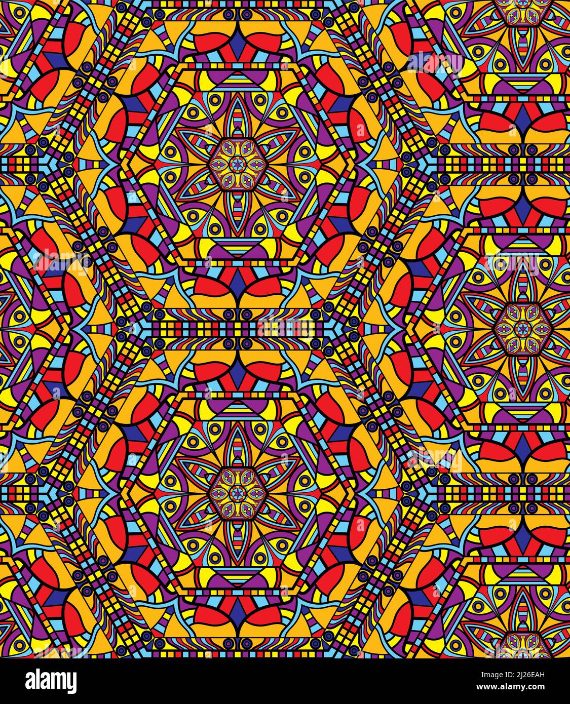 Seamless repeating oriental pattern. Mandala illustration Stock Vector ...