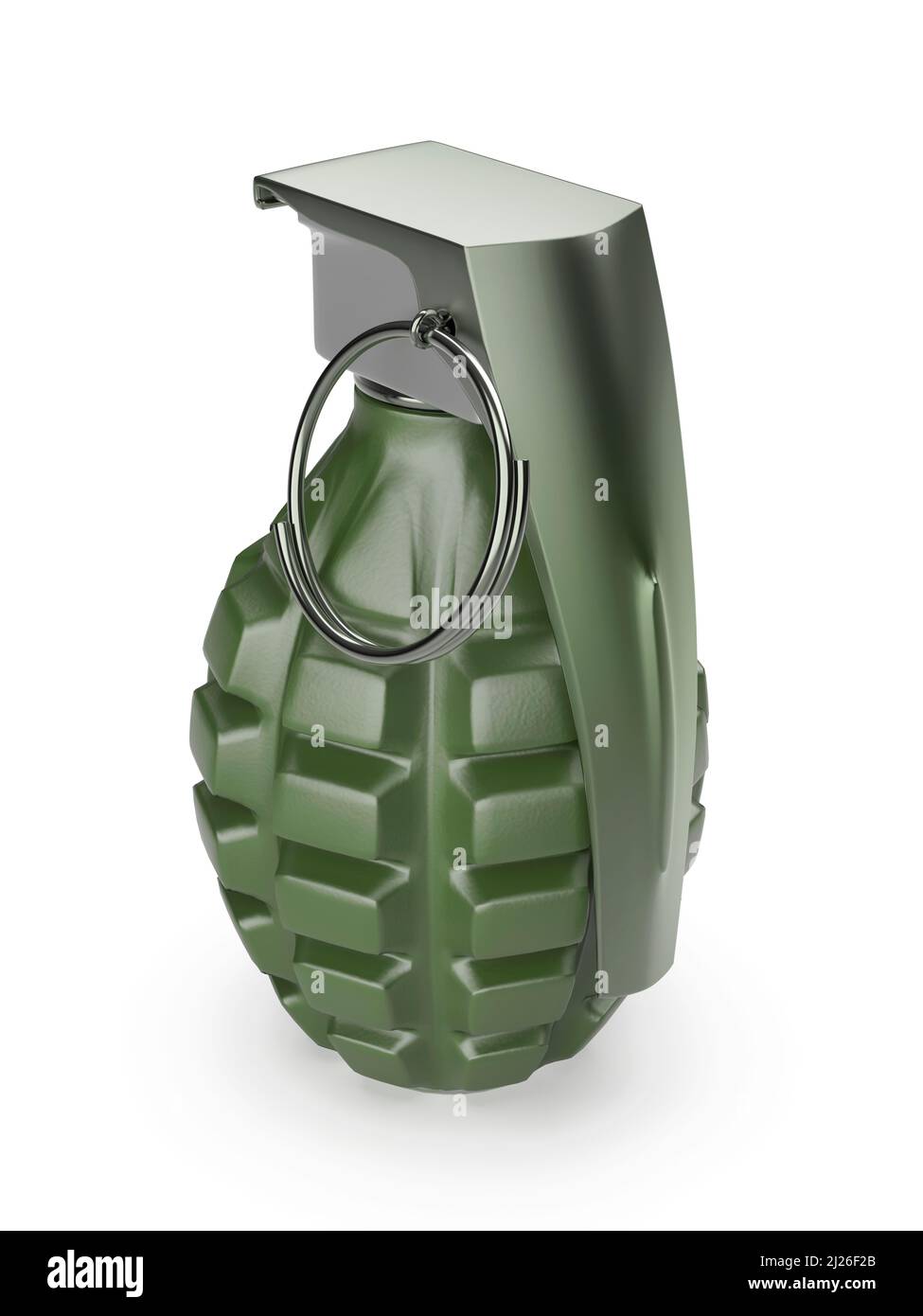 Military hand grenade on white background Stock Photo - Alamy