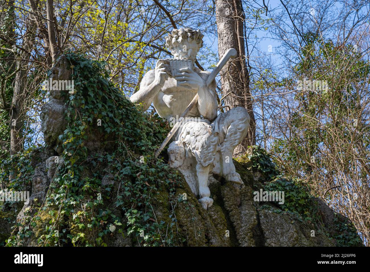 Pan Sculpture in Castle Gardens, Schloss Schwetzingen Palace ...