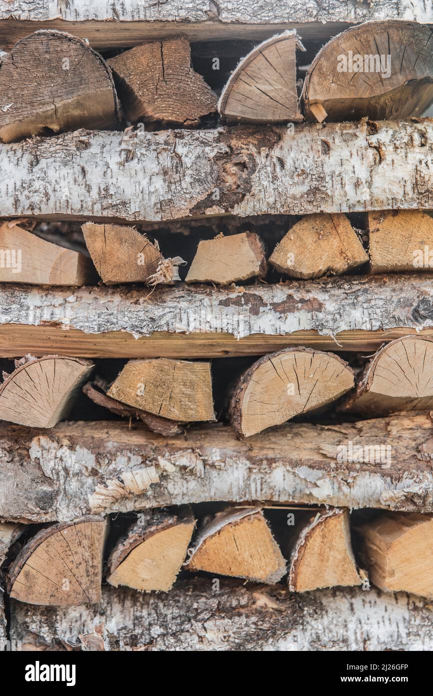 Firewood Stack Storage Wood Materials Chopped Tree Rural Pile Stock ...