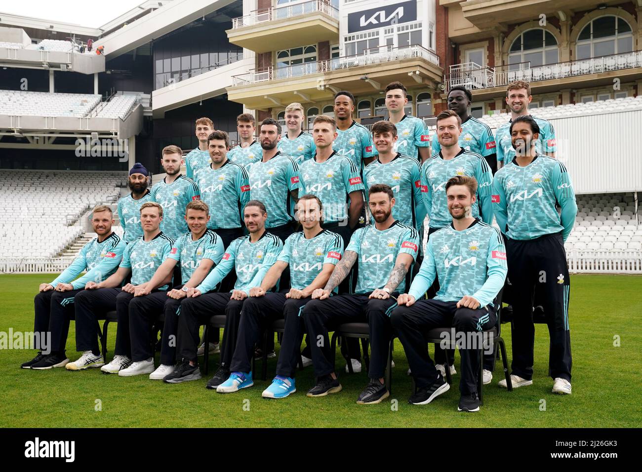 Surrey's squad pose for a team photograph during a photocall at the Kia ...