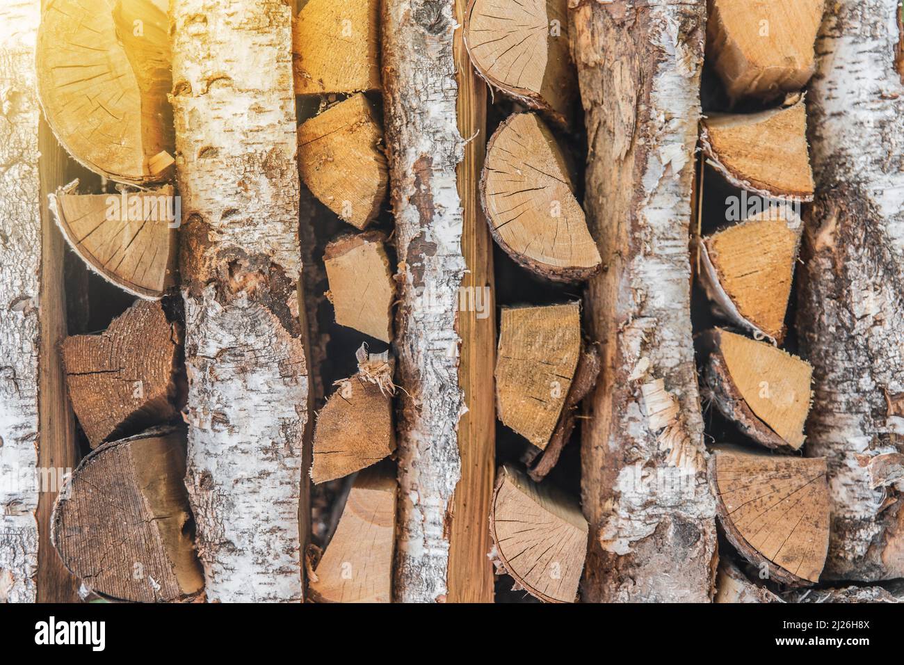 Firewood Stack Storage Wood Materials Chopped Tree Rural Pile Stock ...