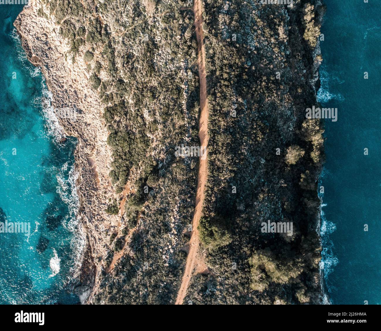 A scenic aerial view of geological formations at the seashore Stock ...