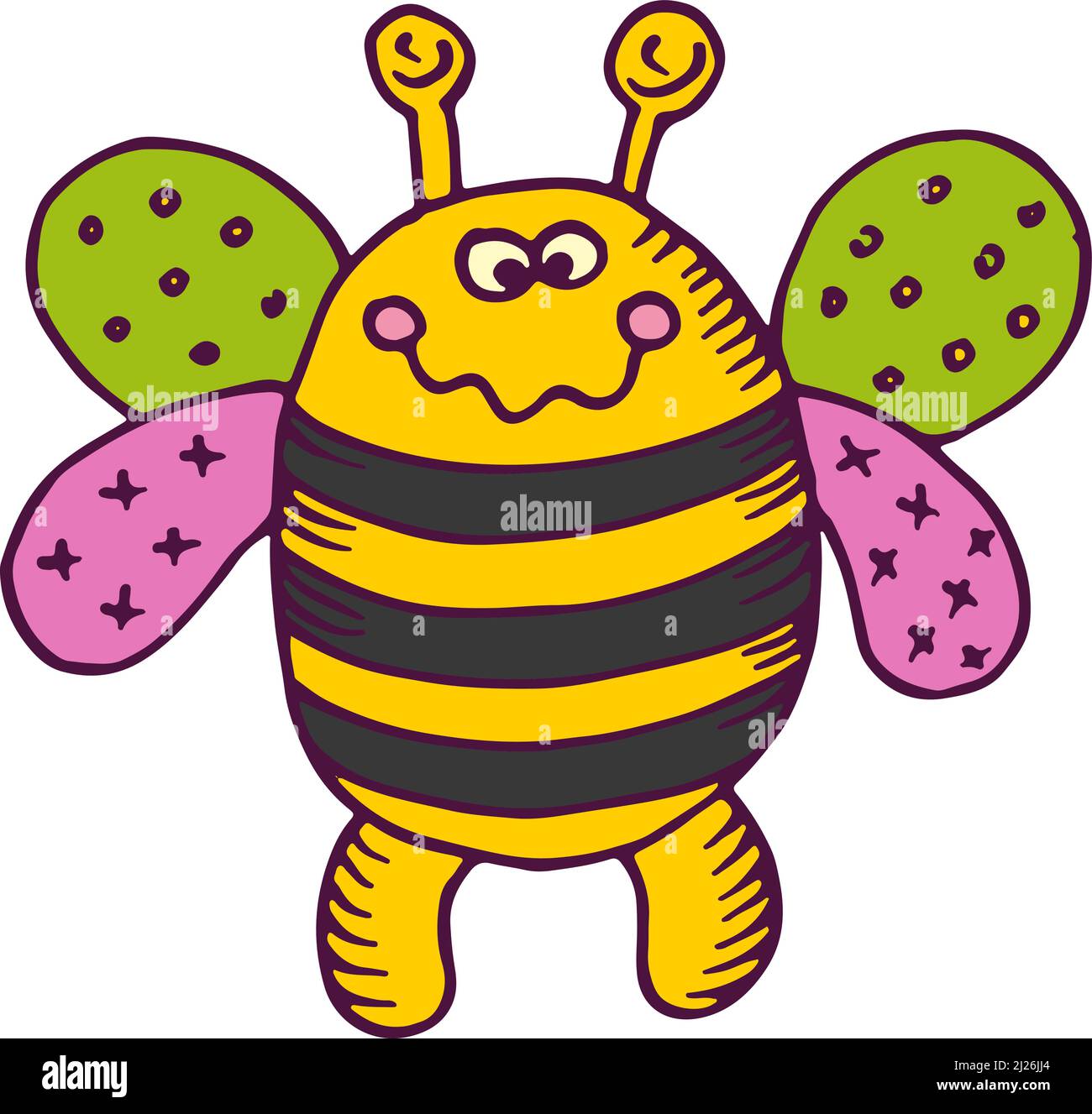 Bumblebee icon. Funny child toy. Cute smiling animal Stock Vector Image ...
