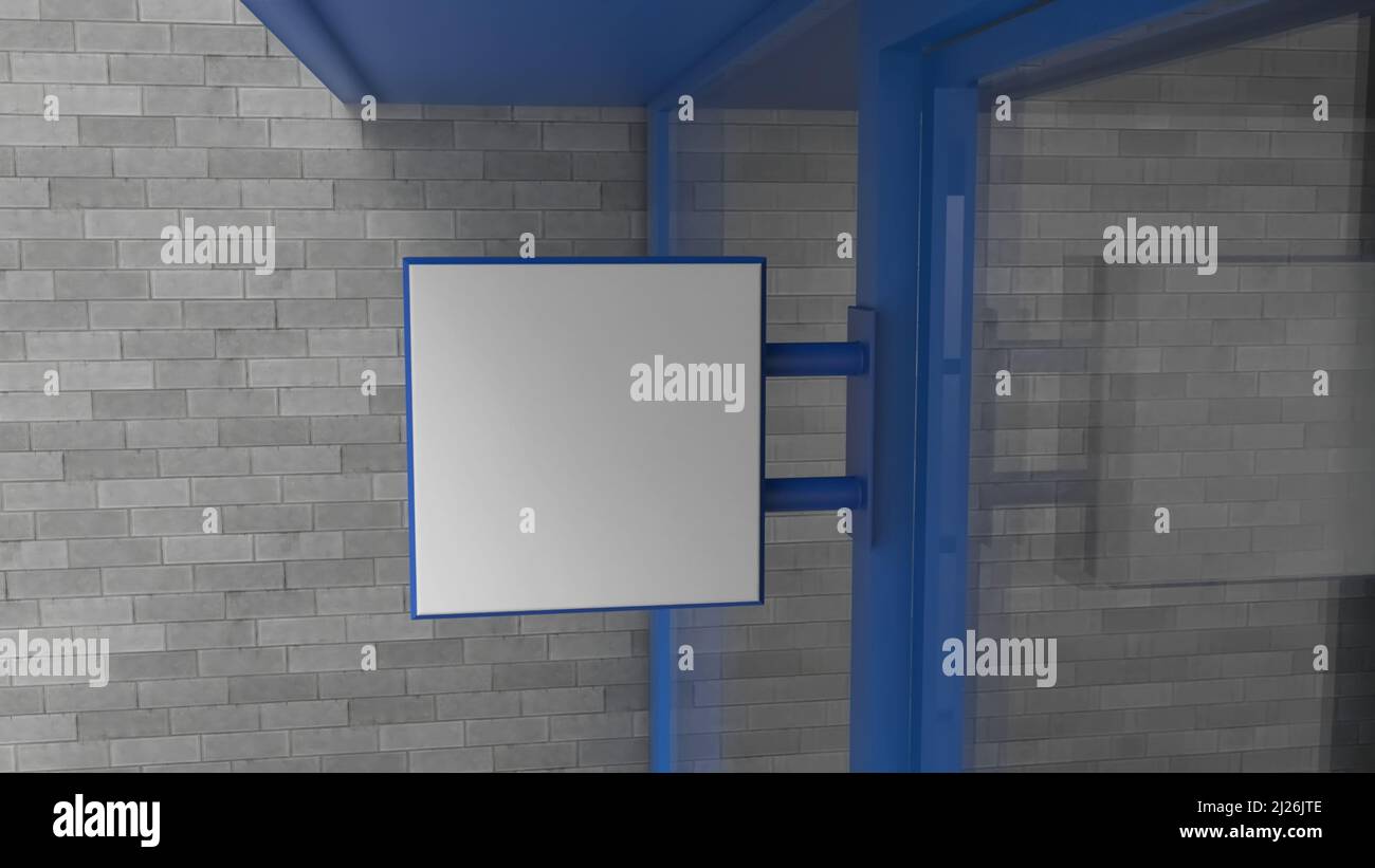 sign billboard mockup illustration 3d render Stock Photo - Alamy