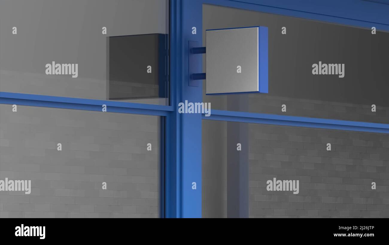 shop sign for logo template 3d render illustration Stock Photo - Alamy