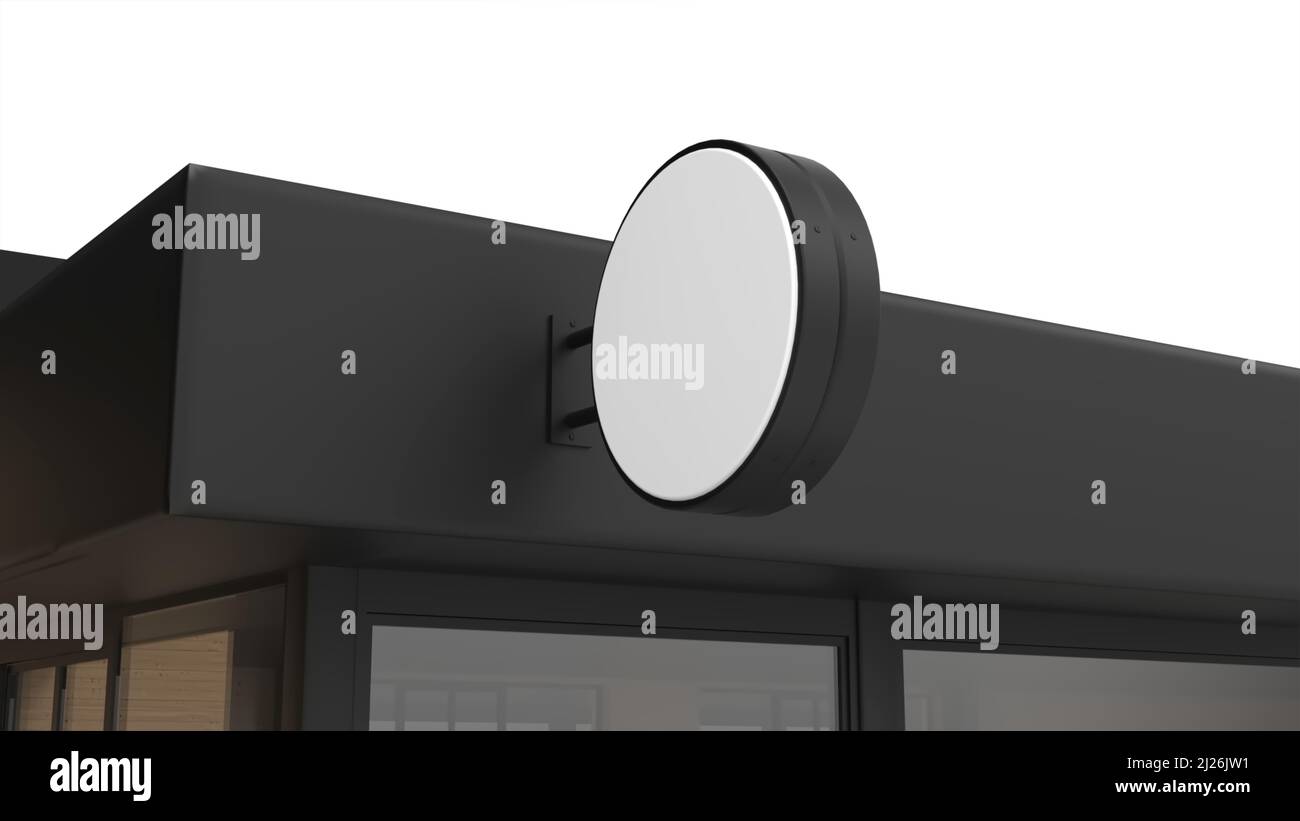 sign billboard circular mockup illustration 3d render Stock Photo - Alamy