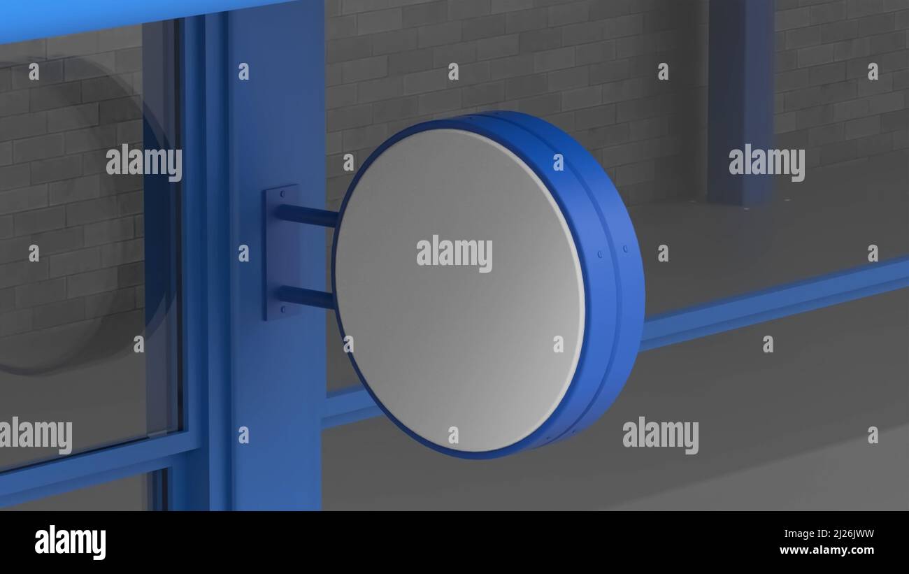 sign billboard mockup illustration 3d render Stock Photo - Alamy