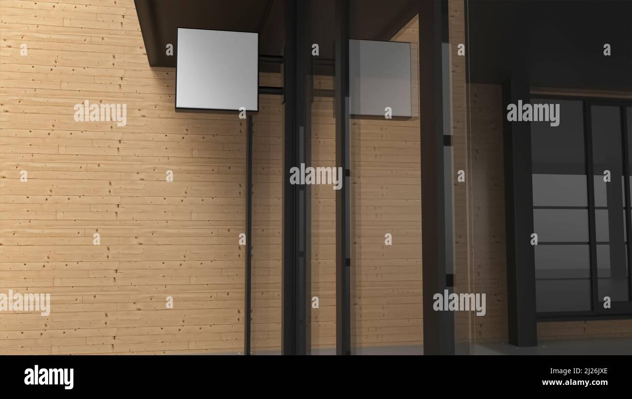 shop sign for logo template 3d render illustration Stock Photo - Alamy