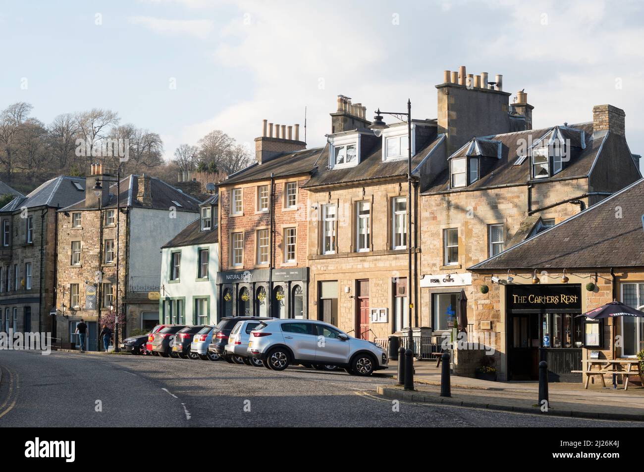 Abbey Place in Jedburgh town centre, Scottish Borders, Scotland, UK ...