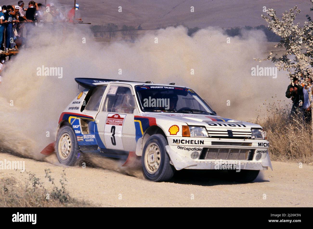 Timo Salonen (FIN) Seppo Harjanne (FIN) Peugeot 205 Turbo 16 E2 GrB Peugeot Talbot Sport 2nd ...