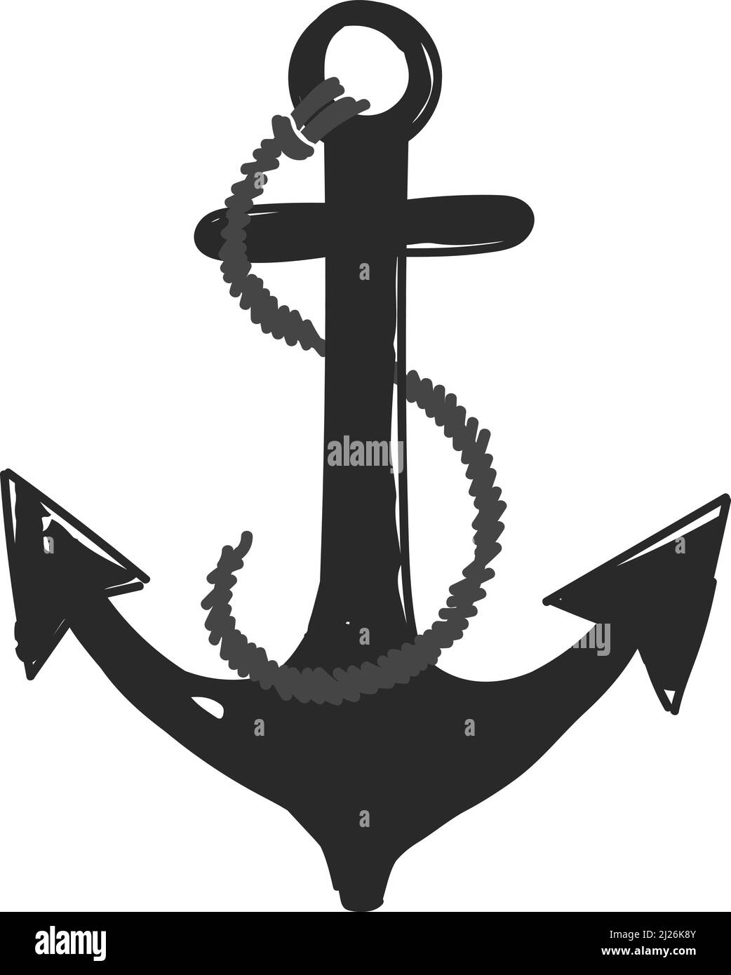 Metal anchor silhouette. Marine sign. Sea travel symbol Stock Vector ...