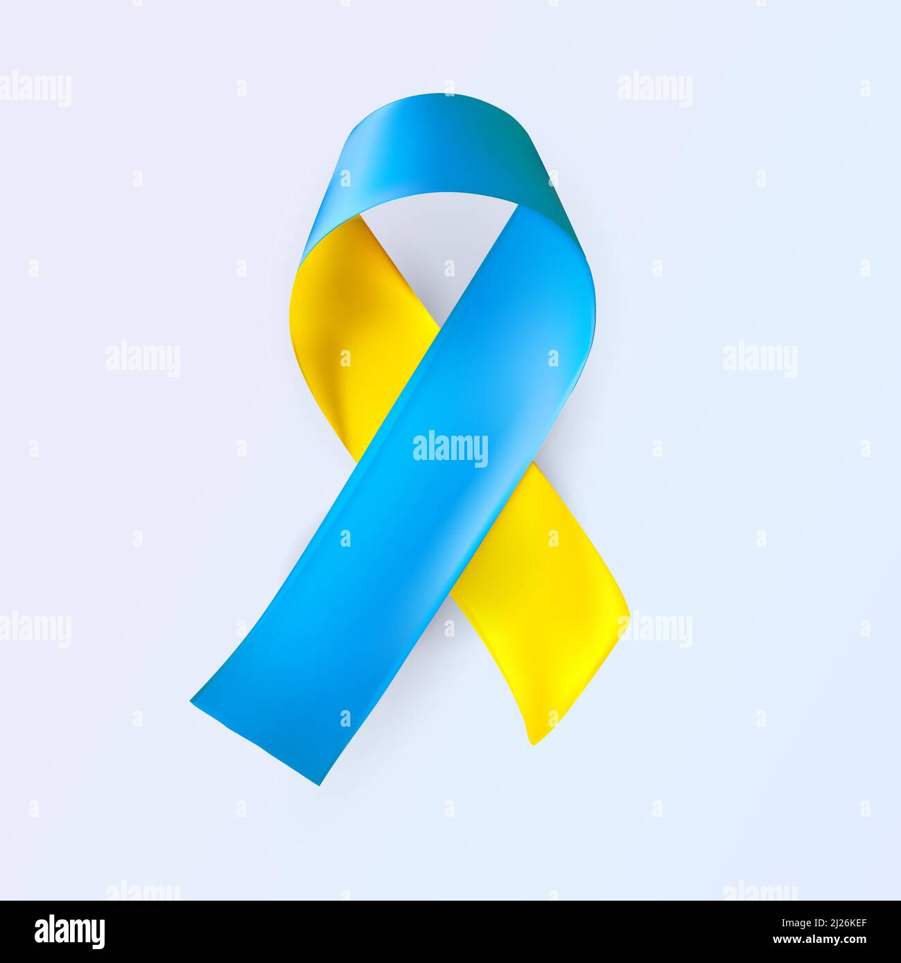Blue and yellow ribbon, Ukraine support and awareness symbol. Vector ...