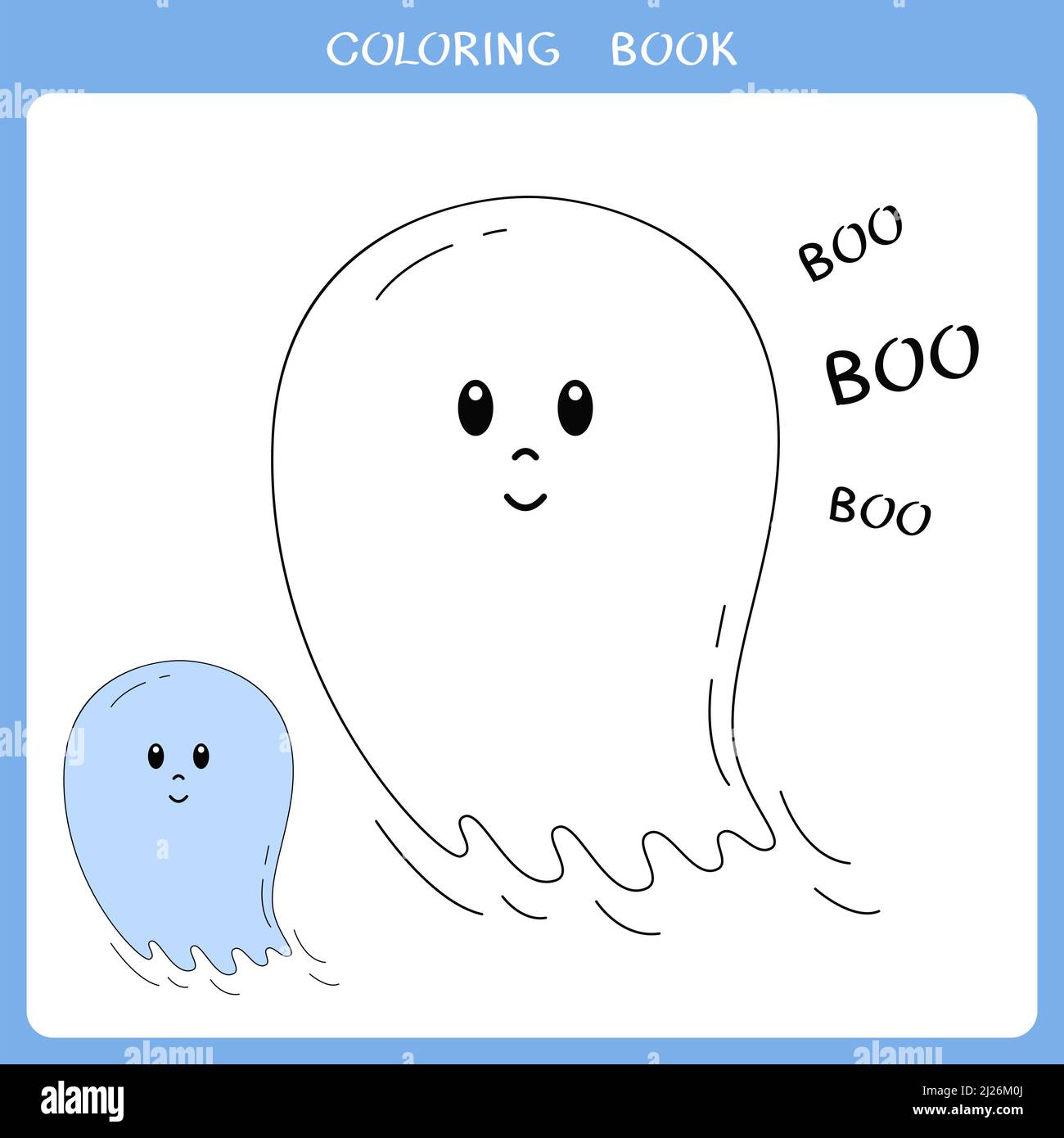 Cute ghost for coloring book Stock Photo - Alamy