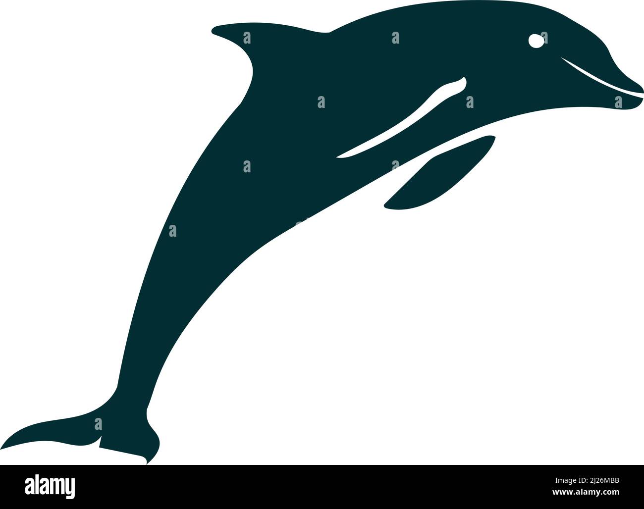 Jumping dolphin logo. Black sea animal icon Stock Vector Image & Art ...