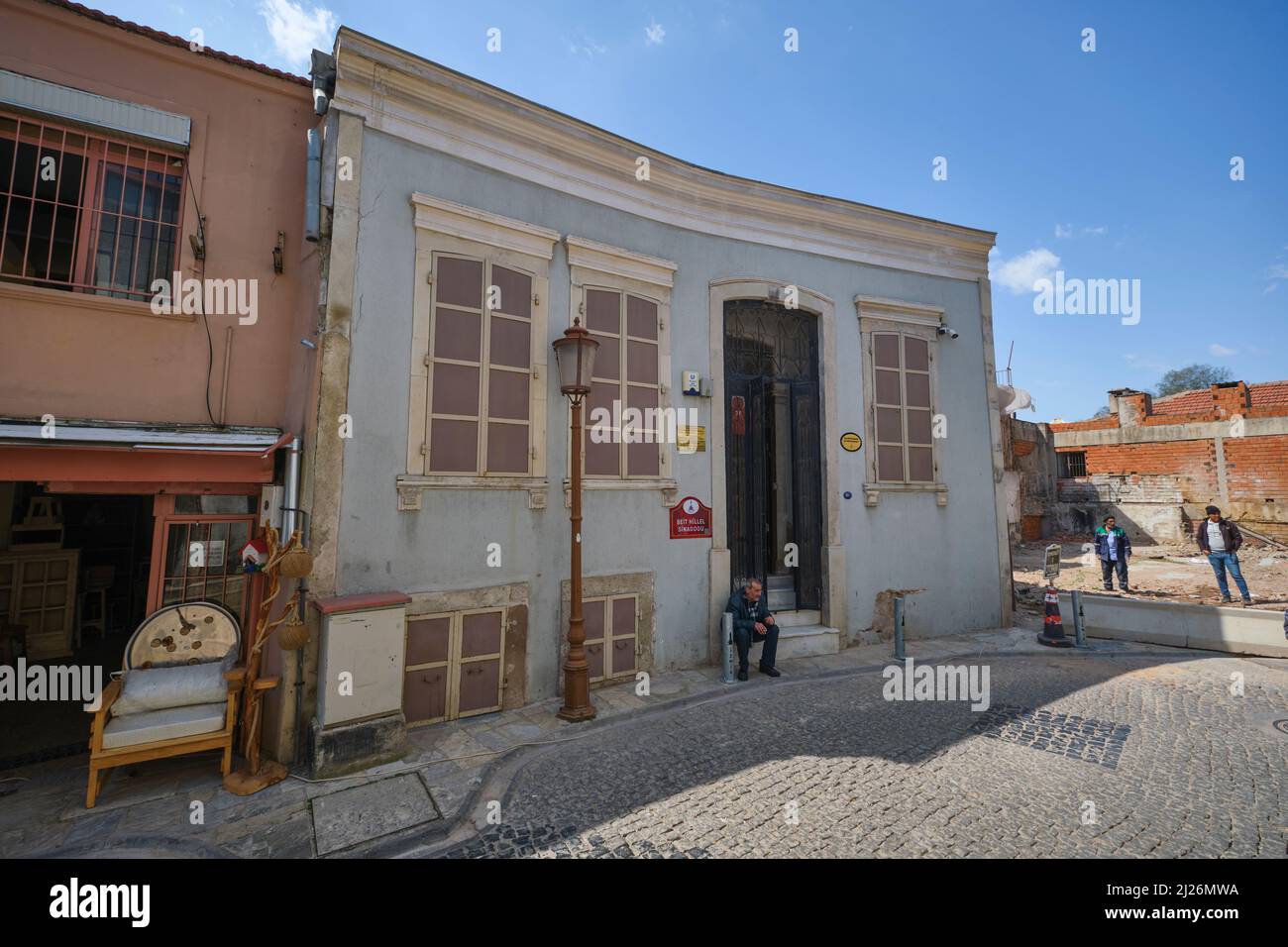 The exterior of Beit Hillel synagogue, now a restored museum. In Izmir ...