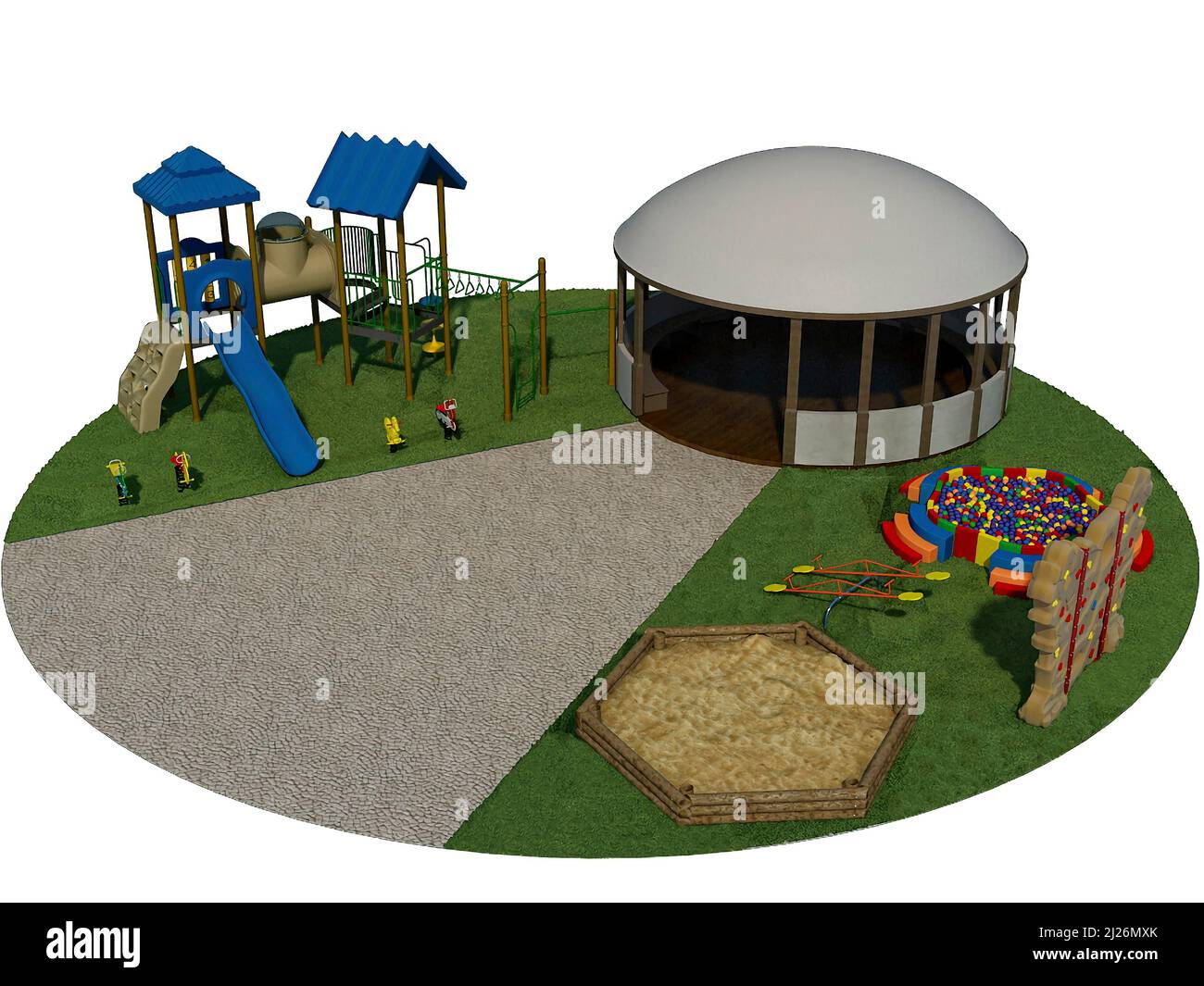 3d render of a design concept for a children's playground. 3d ...