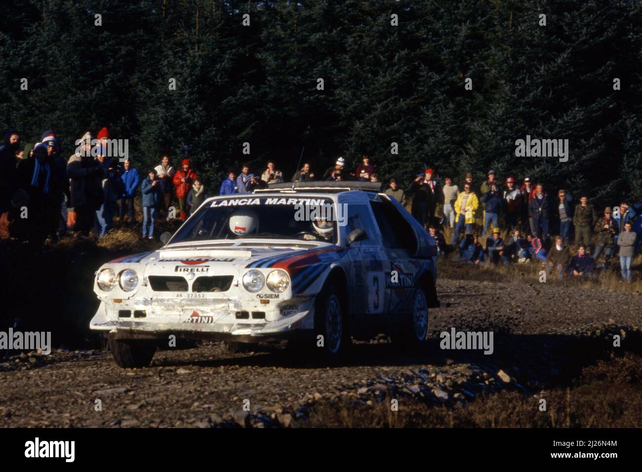 Markku Alen (FIN) Ilkka Kivimaki (FIN) Lancia Delta S4 GrB Martini ...