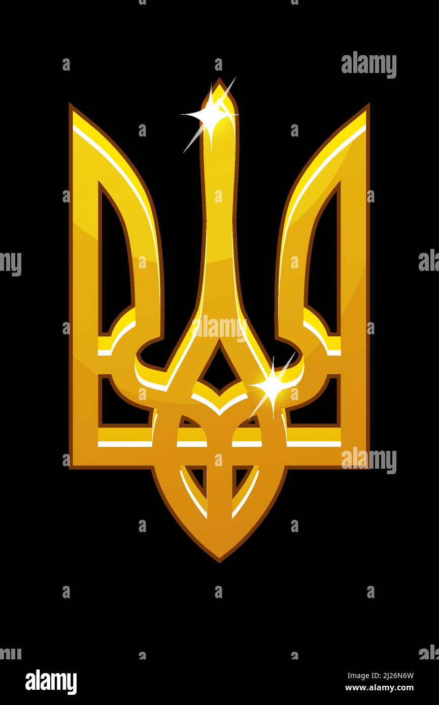 Gold trident isolated on Stock Vector Images - Alamy