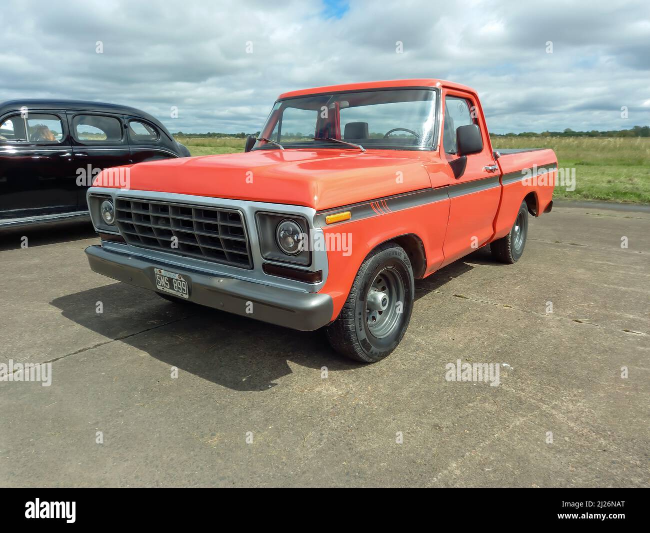 Moron, Argentina - Mar 26, 2022 - old orange Chevrolet Chevy C 10 ...