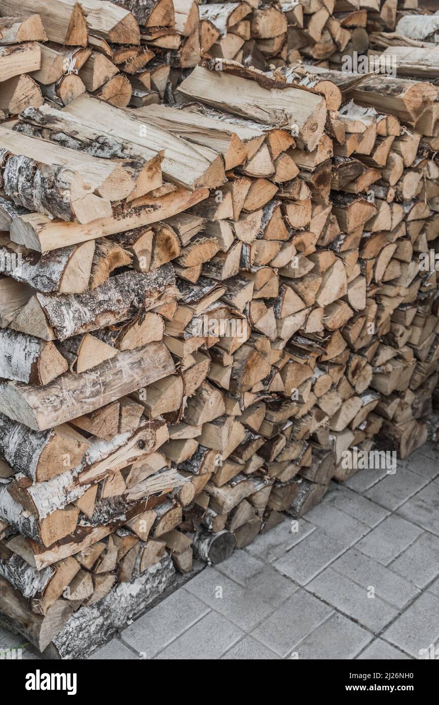 Firewood Stack Storage Wood Materials Chopped Tree Rural Pile Stock ...