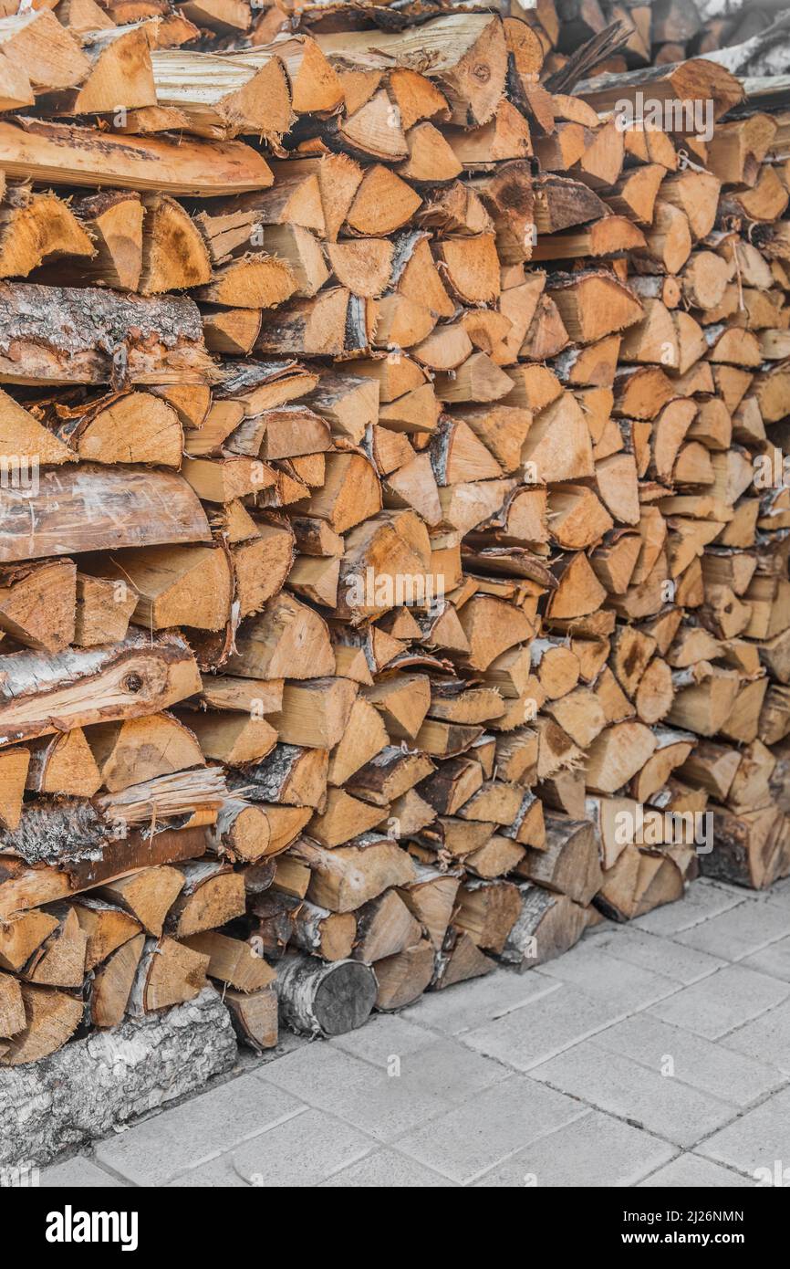Firewood Stack Storage Wood Materials Chopped Tree Rural Pile Stock ...