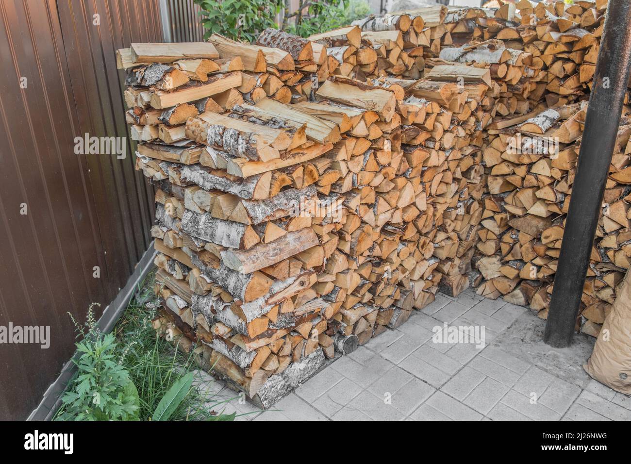 Firewood Stack Storage Wood Materials Chopped Tree Rural Pile Stock ...