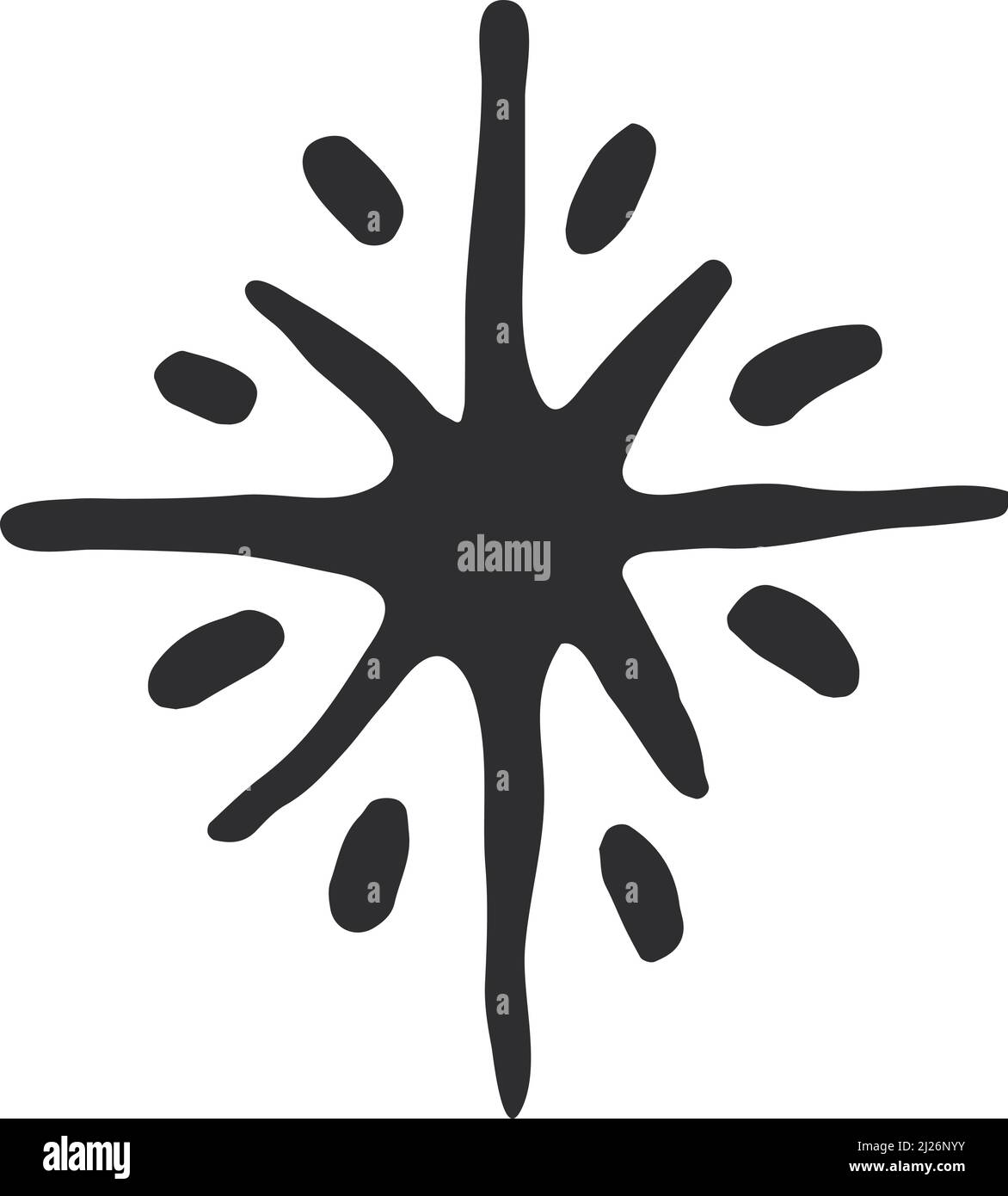 Stylized star shine. Light rays in doodle style Stock Vector Image ...