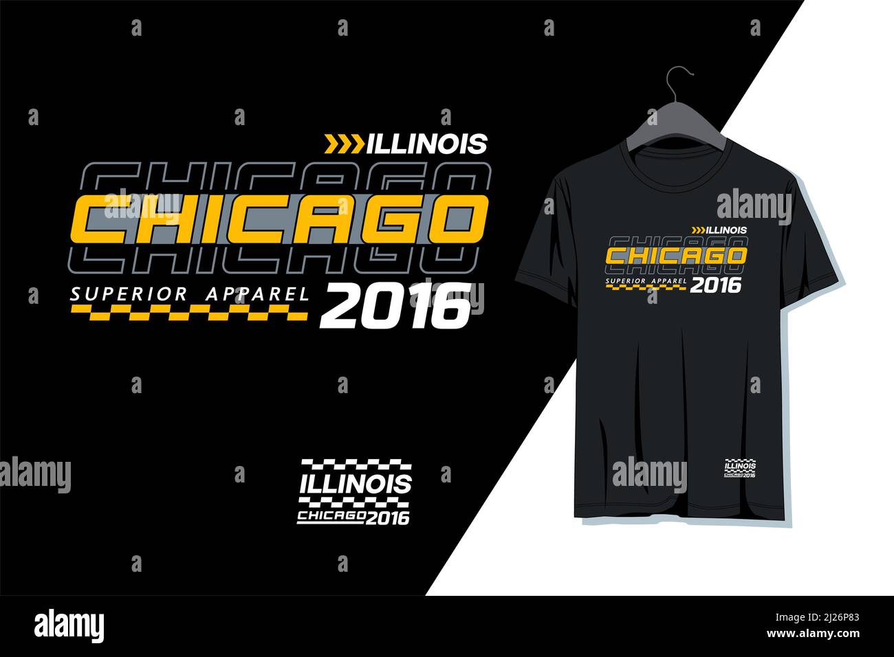 Typography design Chicago style, vector illustration, to print on t ...