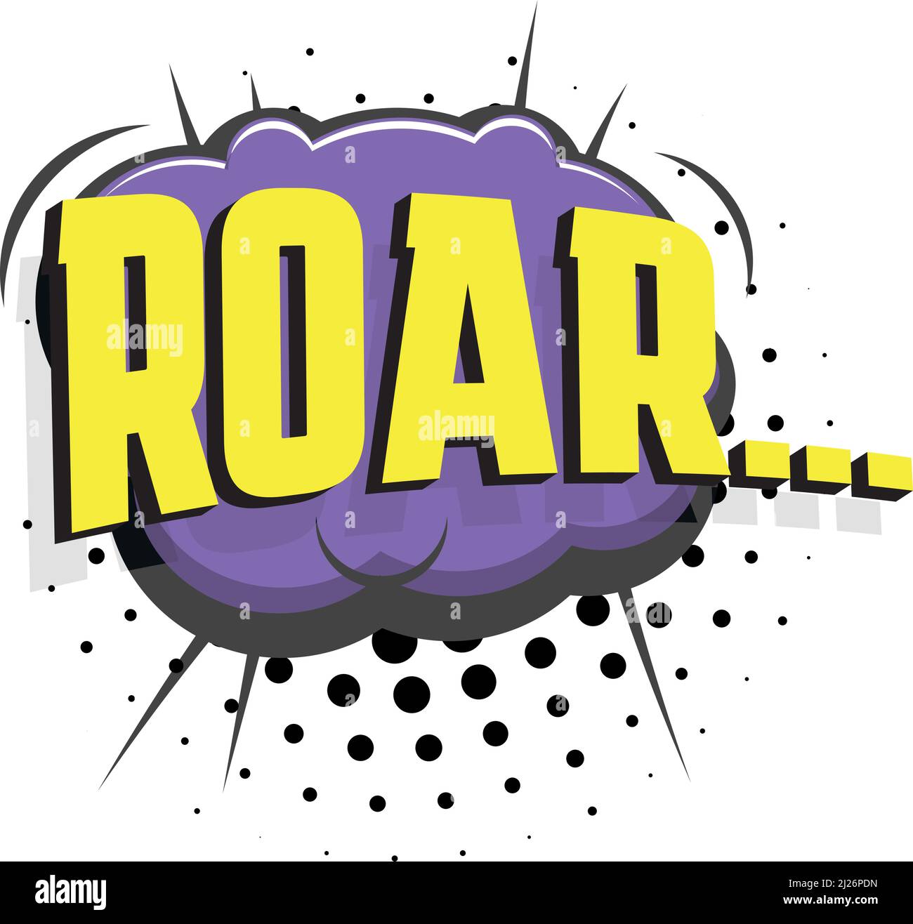 Roar comic balloon sticker. Pop art label Stock Vector Image & Art - Alamy