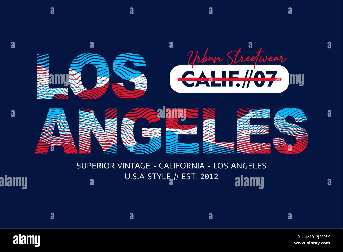 Typography design Los Angeles, vector illustration, to print on t ...