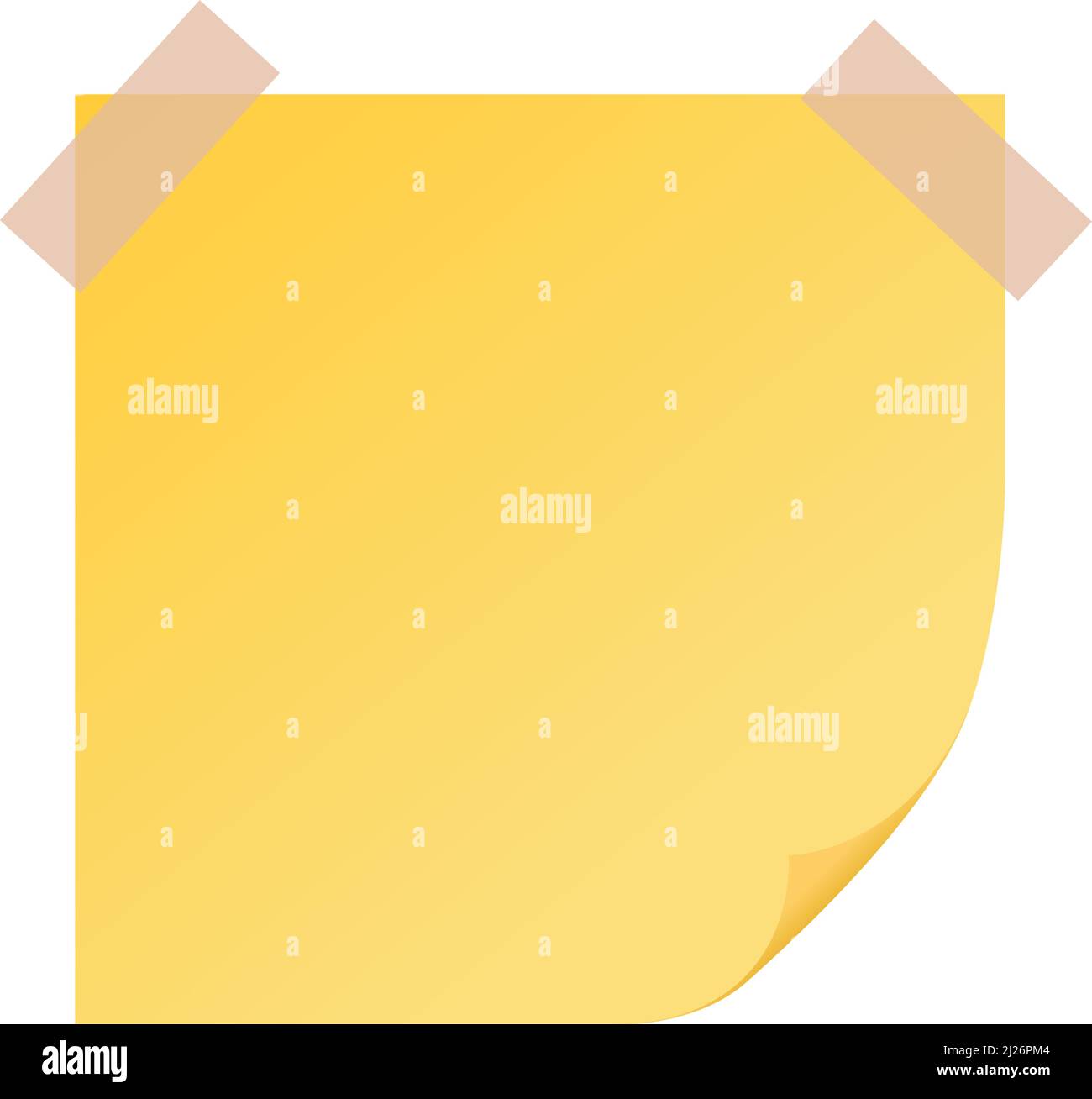 Yellow sticker with tape corner fix. Realistic mockup Stock Vector ...
