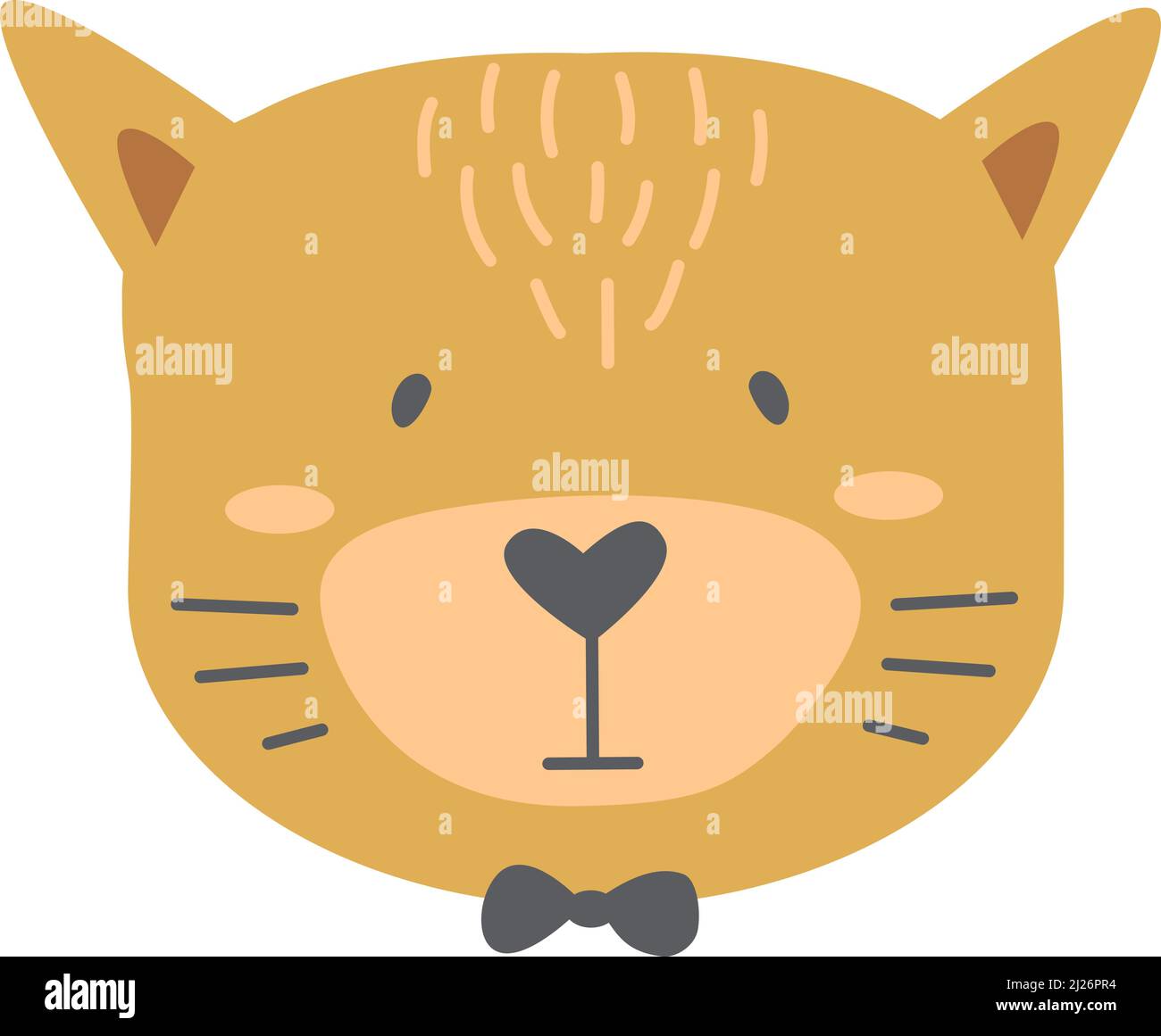 Cute cat face. Adorable baby style drawing Stock Vector Image & Art - Alamy
