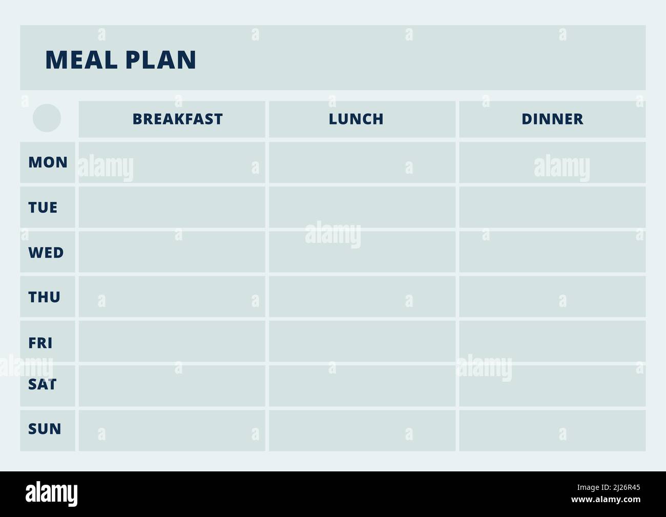 Meal plan template. Diet nutrition tracker page Stock Vector Image ...