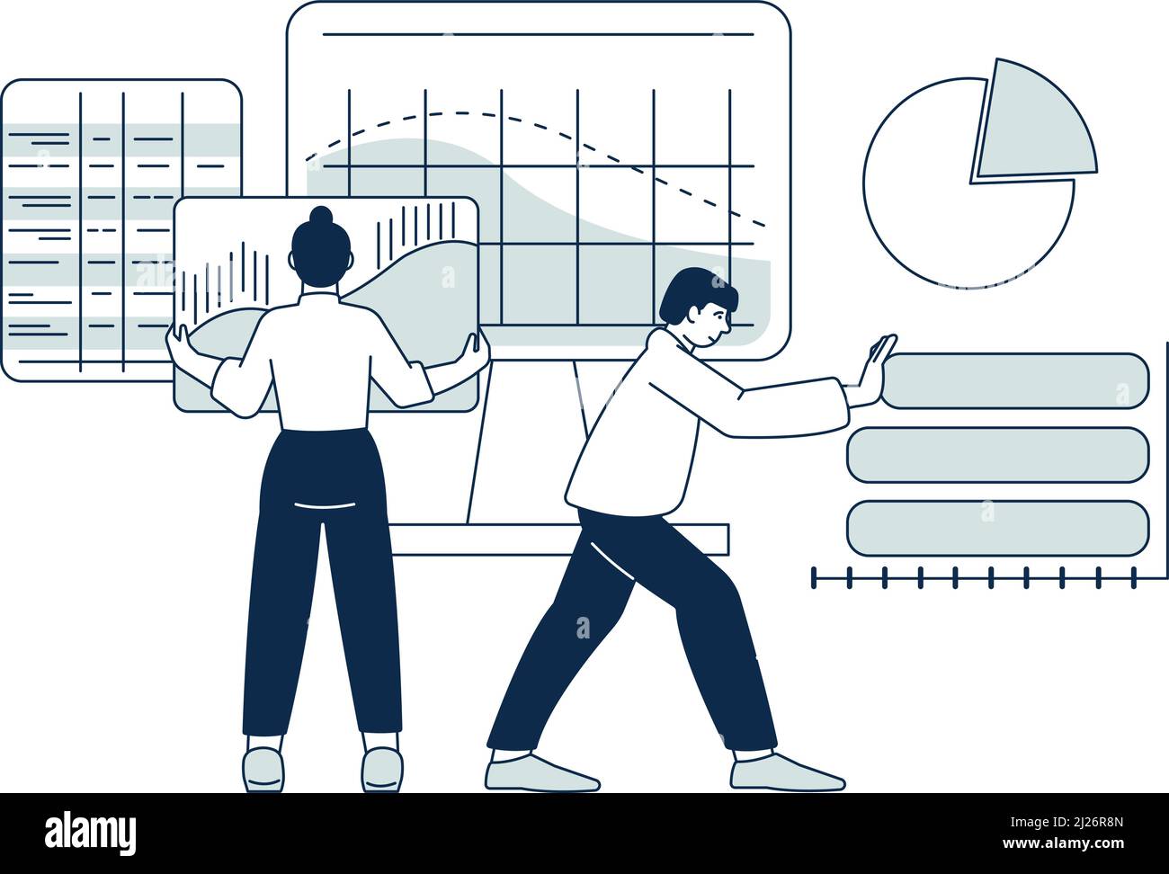 People analyzing data statistics. Business perfomance report Stock Vector Image & Art - Alamy