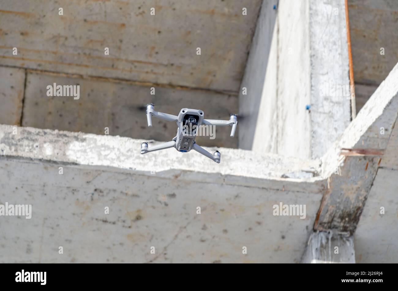 Drone flight near concrete structures. Observations on construction ...