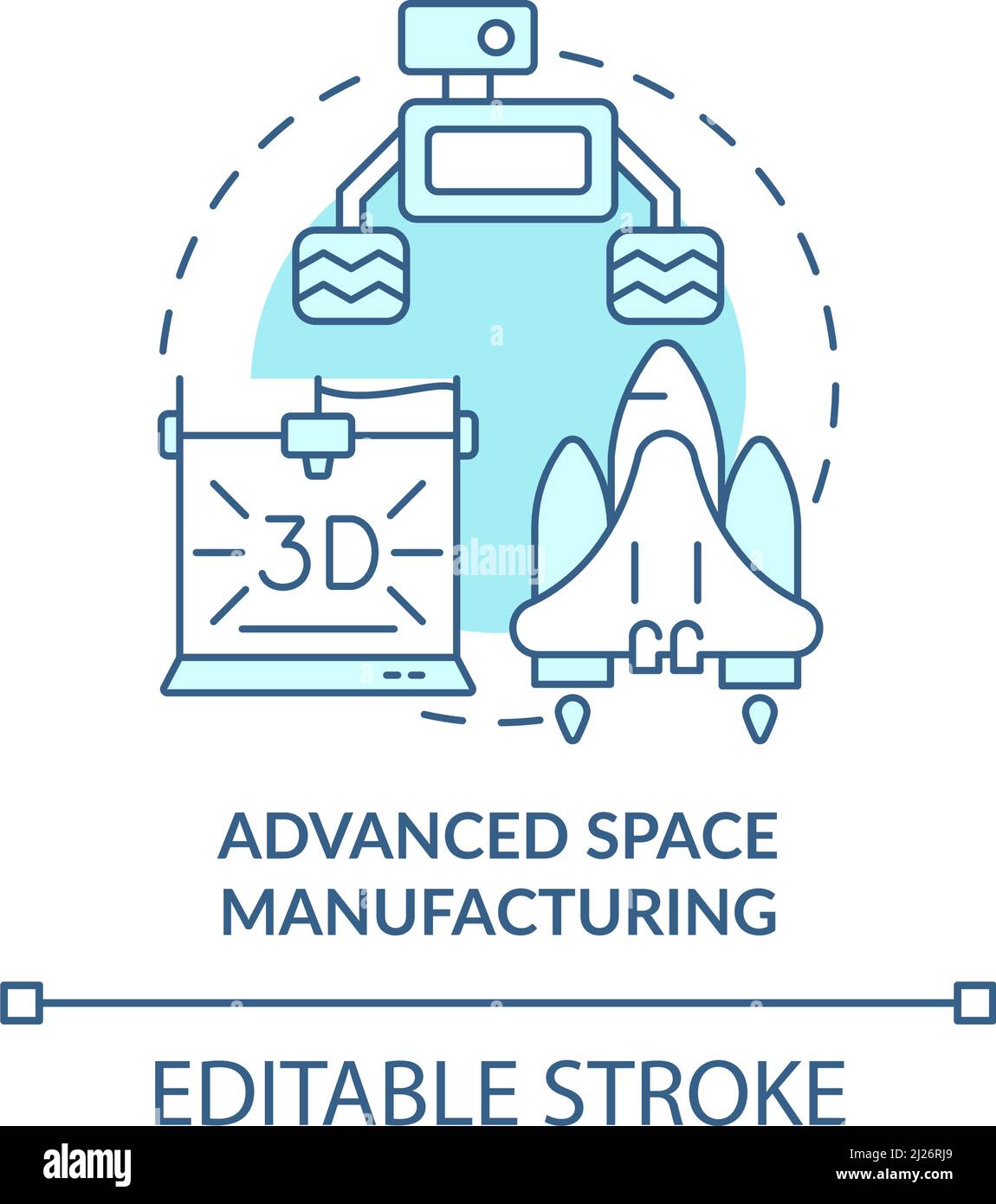 Advanced space manufacturing turquoise concept icon Stock Vector Image ... Advanced space manufacturing turquoise concept icon Stock Vector Image ...