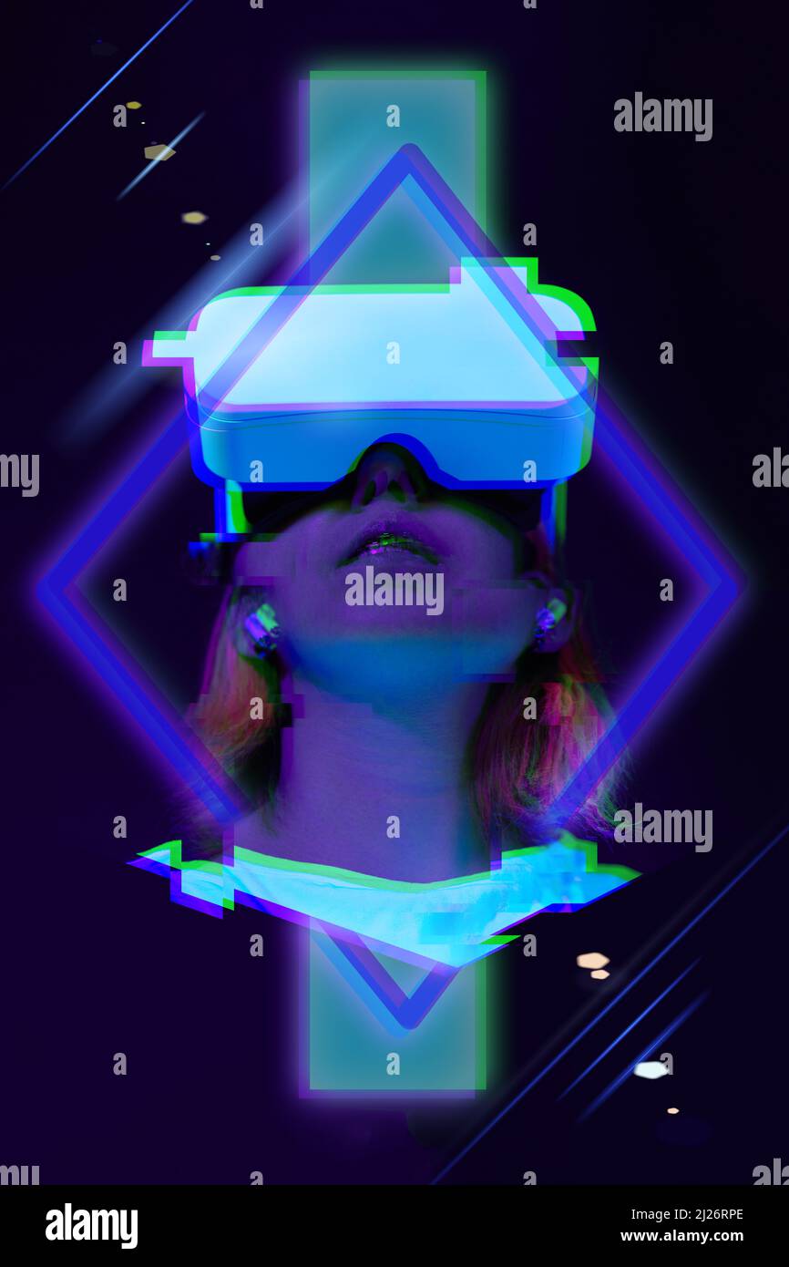 Concept of virtual, augmented and extended reality. Contemporary art ...