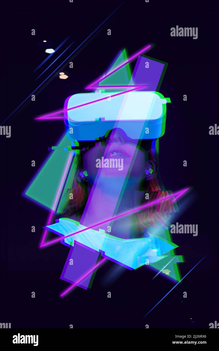 Concept of virtual, augmented and extended reality. Contemporary art ...