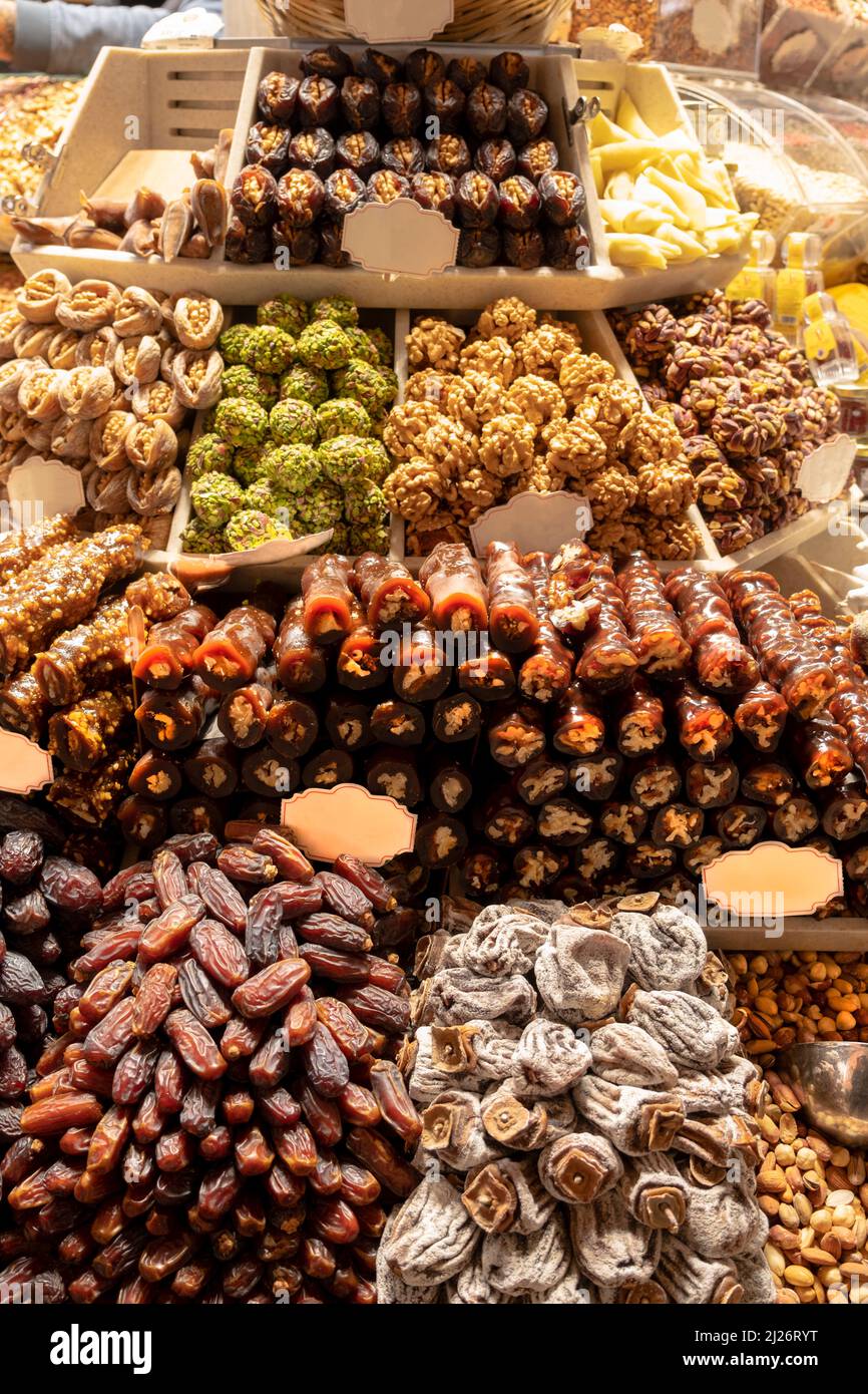 Traditional Turkish delicacies, nuts, dried fruits and desserts in ...