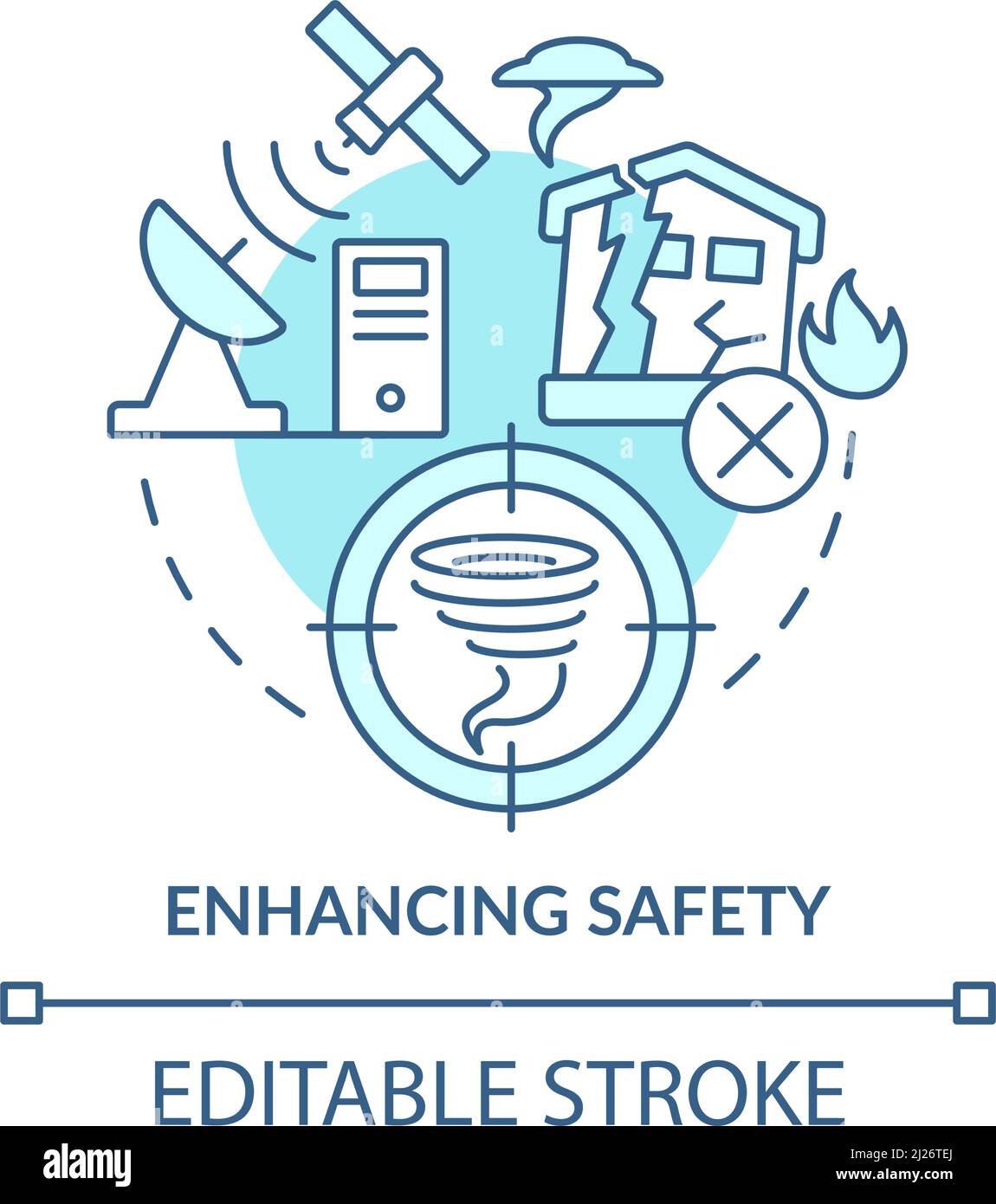 Enhancing safety turquoise concept icon Stock Vector Image & Art - Alamy