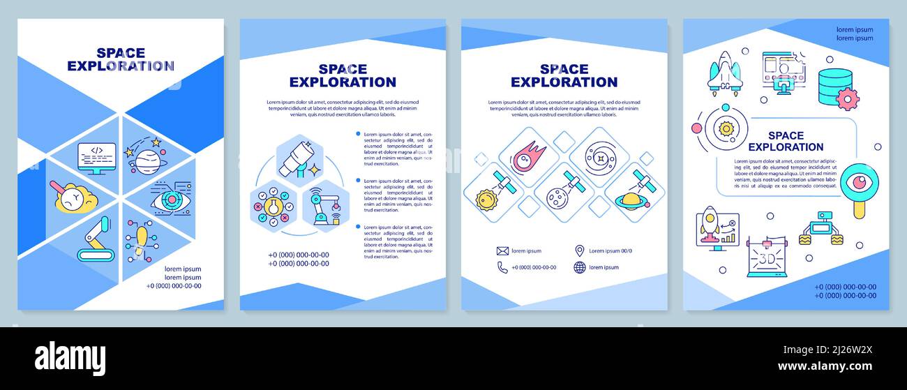 Space exploration blue brochure template Stock Vector Image & Art - Alamy
