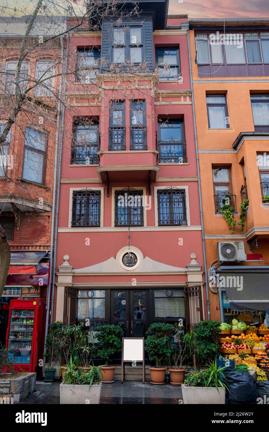 Uskudar, Istanbul, Turkey - February 2022: Kuzguncuk houses. Mansions ...