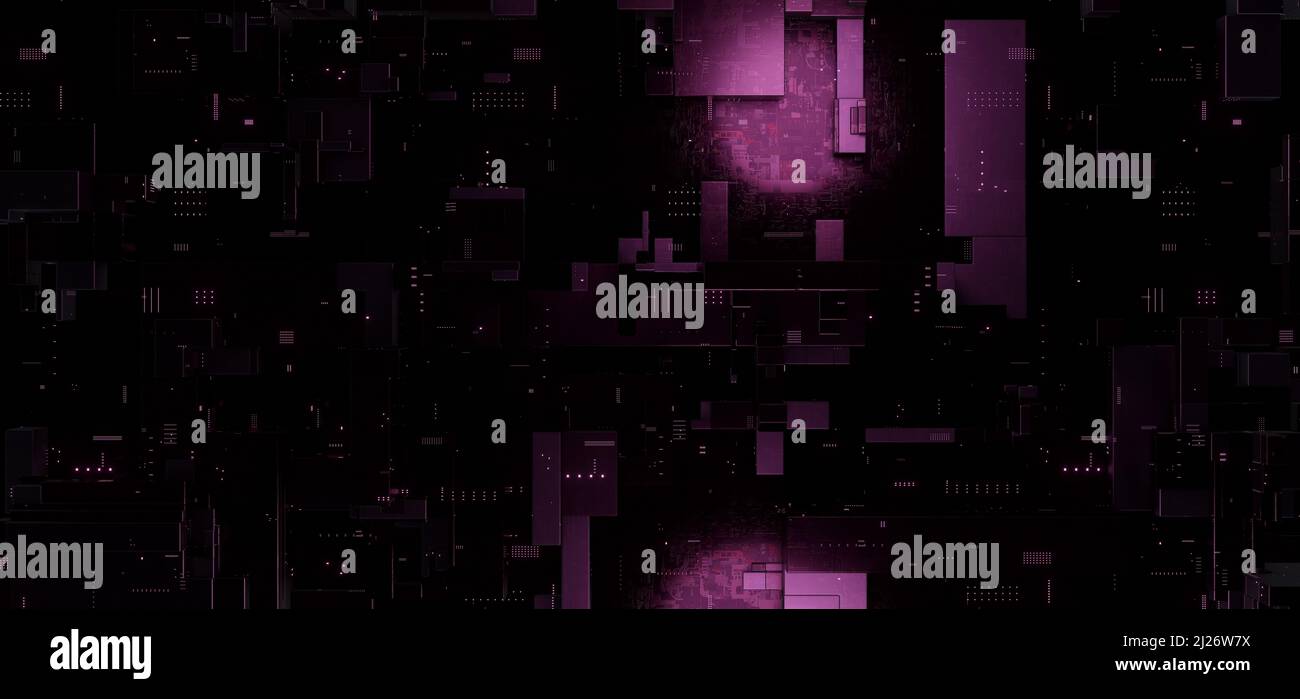 Fresh Digital Technology Cubes Or Blocks Dimmed Purple Violet Colors ...