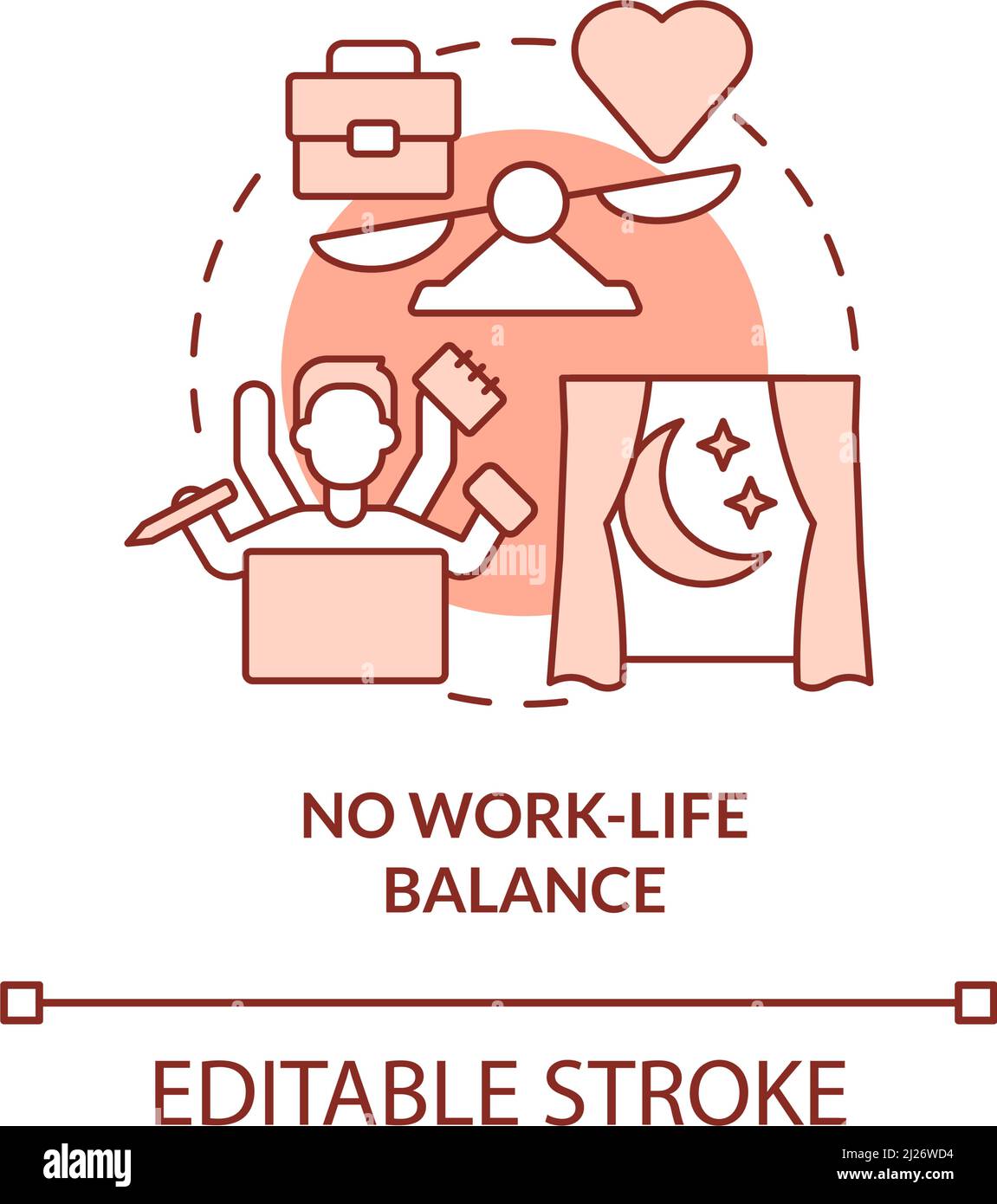 No work life balance red concept icon Stock Vector Image & Art - Alamy